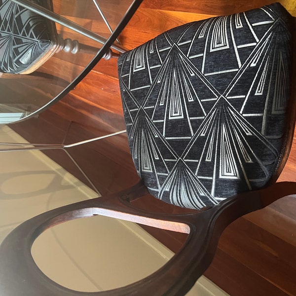 Gatsby Black (erte) Art Deco Velvet Chenille Fibre Naturelle Curtain ...