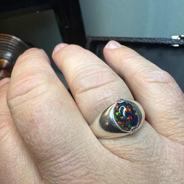 Black Opal Necklace/earring Set, See Fire on Video! 10x12/8x10mm Lab ...