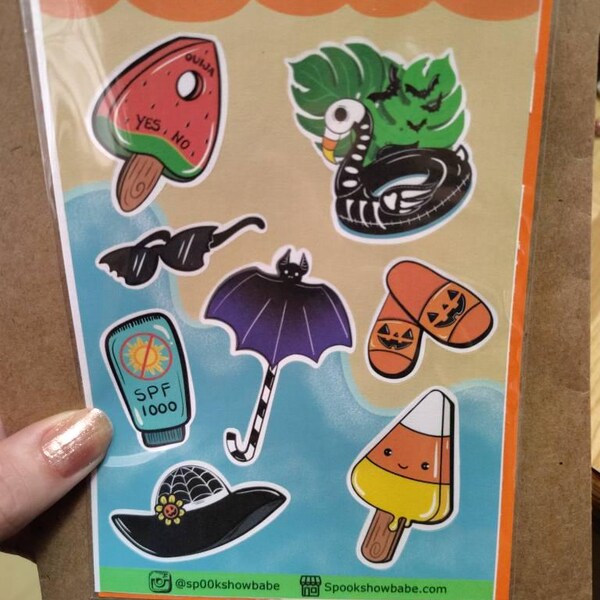Summerween Paper Sticker Sheet/planner Stickers/gothic Stickers ...