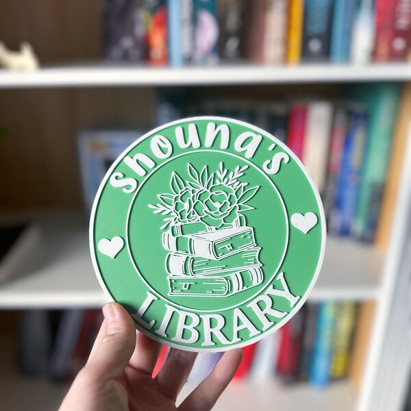 Library Street Sign Bookshelf Sign Personalized Laser Engraved Bookish ...