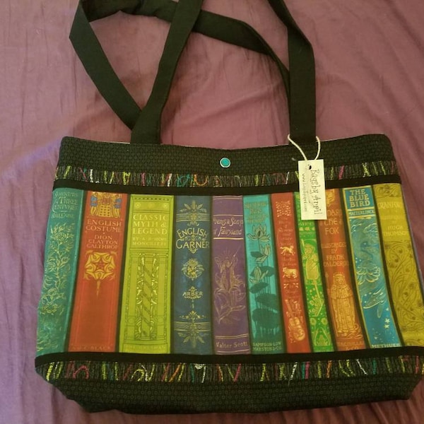 Vintage Library Shoulder Bag Purse Book Shelf Tote Librarian Handbag - Etsy