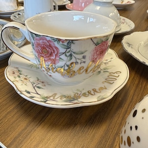 Tea Cup Personalized Tea Cups Custom Tea Cup Tea Lover - Etsy