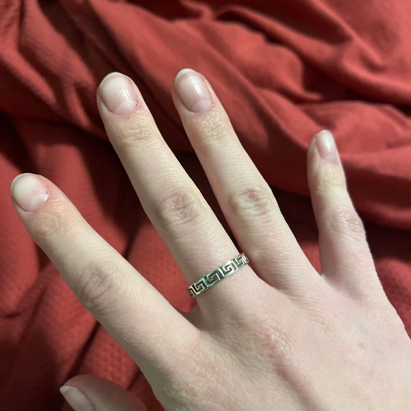 Greek Design Sterling Silver Band - Etsy