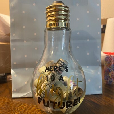 Here's to a Bright Future Light Bulb Gift Graduation Gift Wedding Gift ...