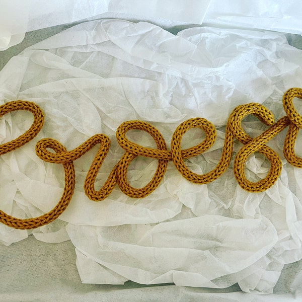 Knitted Wire Words Story Time, Knitted Letters, Knitted Words, Woolly ...