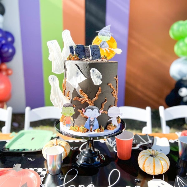 Watercolor Halloween Clipart, Cute Monsters, Witch, Vampire, Ghost ...