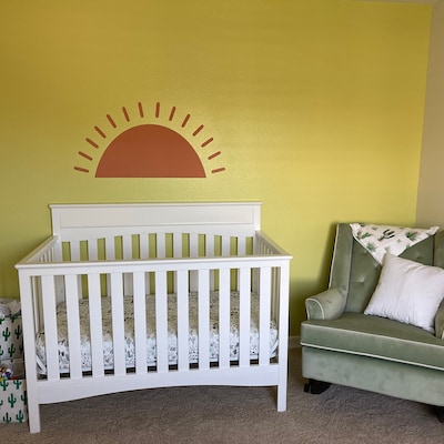 Half Sun Wall Decal Boho Half Sun Wall Sticker Decal Peel - Etsy