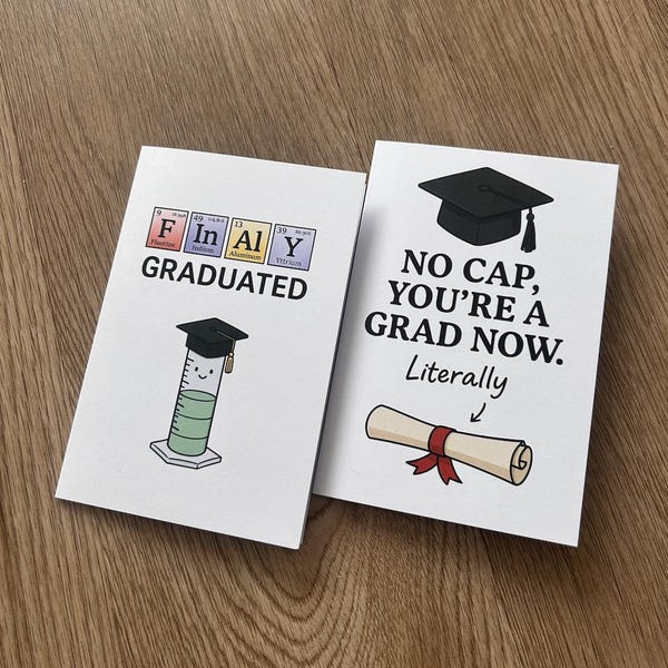 Funny Graduation Card No Cap You're a Grad Now Trendy College or High ...