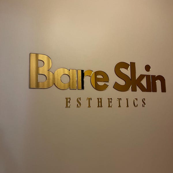 3D Logo Laser Cut Small Business Sign Wall Mounted Shiny Plastic ...