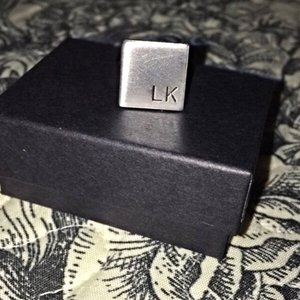 Personalized Cufflinks - Square Initial Cufflinks - Aluminum Custom ...