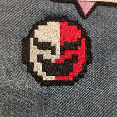 8 Bit Mario or Luigi Racoon Tail Shiny Metallic Embroidery Iron on ...