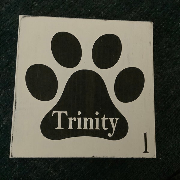 Personalized Paw Print Scrabble Tile, Pet Name Sign - Etsy