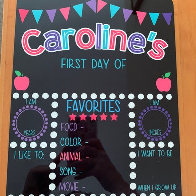 Preschool 1st Day of School, Rainbow First Day Reusable Sign, 1st Day ...