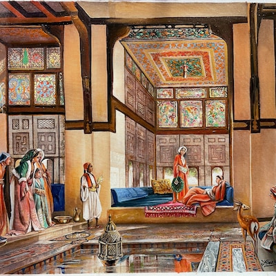 Arabic Carpet Merchant Hand Painted Oil Painting on Canvas - Etsy