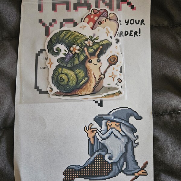 Snail Witch Vinyl Sticker - Holographic Snail Sticker, Cute Pixel Art ...