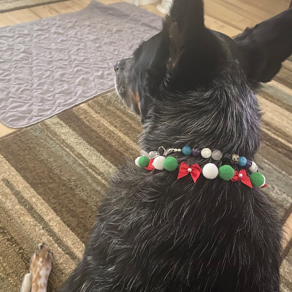 Custom Dog Collar, Crystal Cat Collar, Crescent Moon, Reiki Jewelry ...