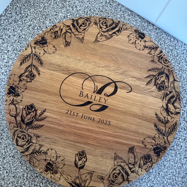 Personalized Table Decor, Custom Handmade Circle Charcuterie Board ...