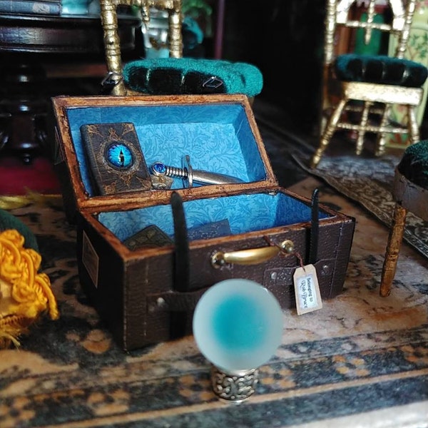 1:12 Scale Miniature Wizard Trunk With Books and All Kinds of ...