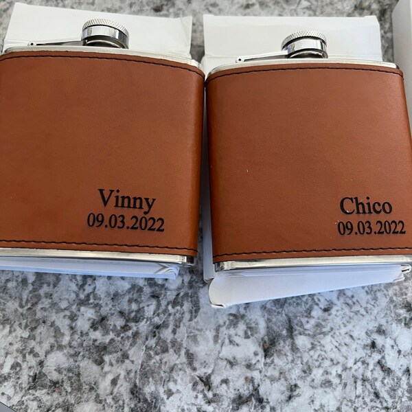 Engraved Flask for Groomsmen Gift, Personalized Flask for Men, Custom ...
