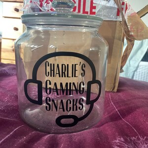 Gaming Snack Jar, Gaming Snacks, Personalised Snack Jar, Kids Snack Jar ...
