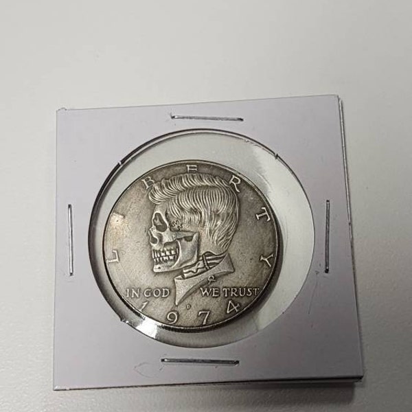 Hand Carved Skullhead Hobo Dollar Coin Authentic Currency - Etsy
