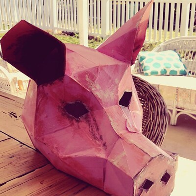 Pig Mask, Pig Paper Craft Template, DIY Printable Animal Mask, Instant ...