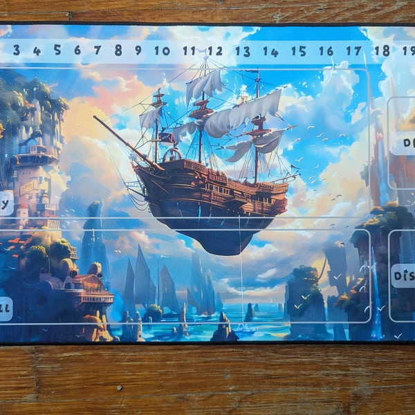 Lorcana Playmat Flying Pirate Ship Designer Playmat for TCG Vibrant ...