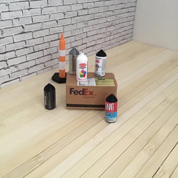 Mini Spray Cans W/ Mini Milk Crate. Perfect for Models, Toys, Pocket ...