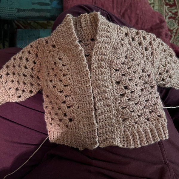 CROCHET PATTERN & VIDEO/ Mini Pop Cardigan Crochet Pattern / Easy Top ...