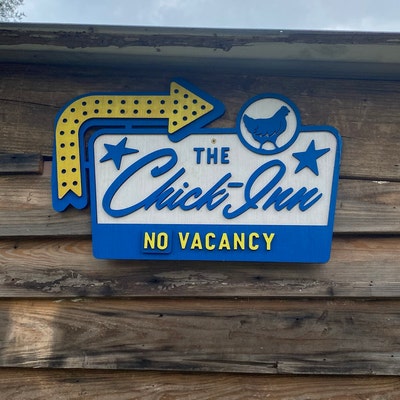 Chick-inn Sign SVG Laser Cut Files for Glowforge Laser Cutter Artwork ...