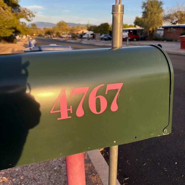 Mailbox Numbers Vinyl Decal, Fancy Mailbox Address Numbers Decal ...