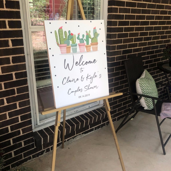 Editable Cactus Couples Shower Welcome Sign Mexican Succulent Taco Bout ...