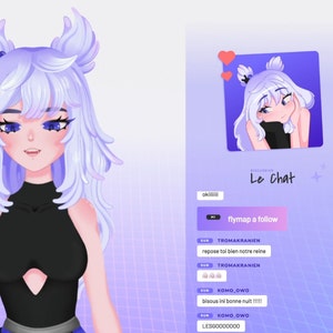 Black Cat Pngtuber Model Stream Mascot 5 Expressions & 14 Files for OBS ...