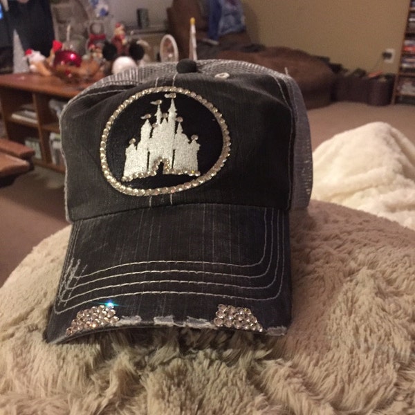 Womens Disney Hat - Disney Castle Baseball Cap - Bling - Etsy
