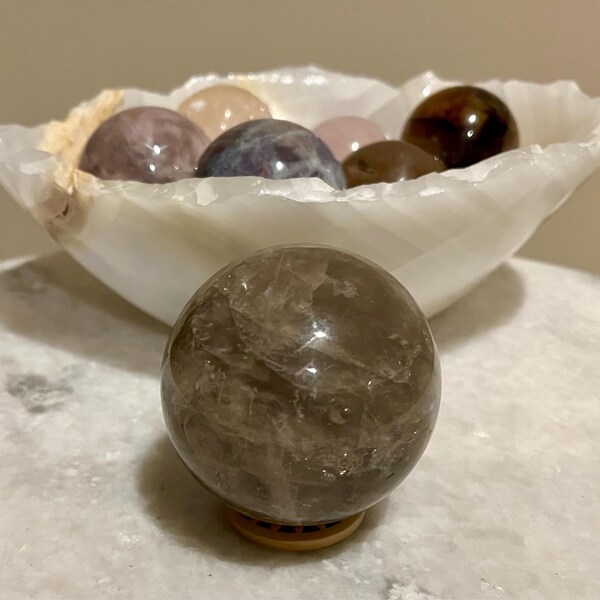 Serene Blue Calcite Spheres. Calm Your Space! Balance Chakras, Enhance ...