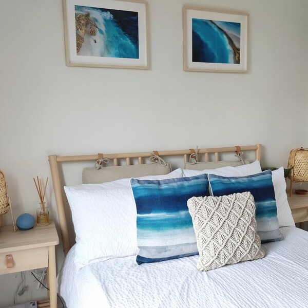 Abstract Ocean Print, Turquoise and Gold Art, Ocean Artwork, Teal Gold ...