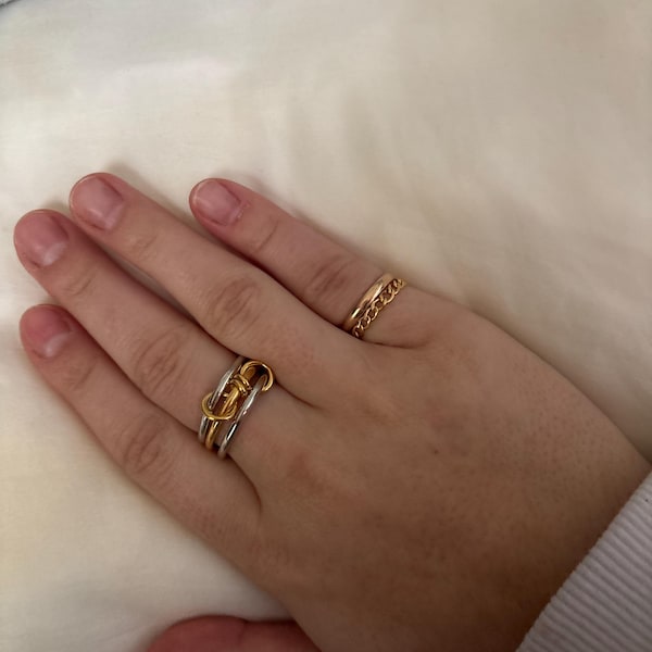 14k Gold Filled Chain Ring • Sterling Silver Chain Ring • Boy Friend ...