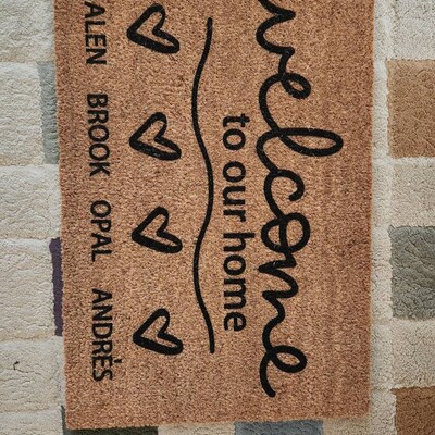 Happy Camper Vibes / Housewarming Gift / Family Name Doormat ...