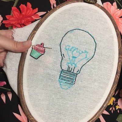 Digital PDF Pattern Amor love Light Bulb Hand Embroidery Pattern ...