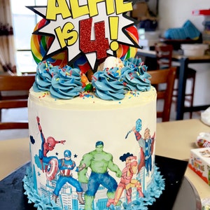 Comic Blurb Cake Topper, Superhero Cake Topper, Batman Cake Topper ...