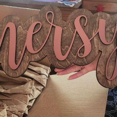 Personalized 3D Nursery Baby Name Sign Custom Wood Name Plaque ...