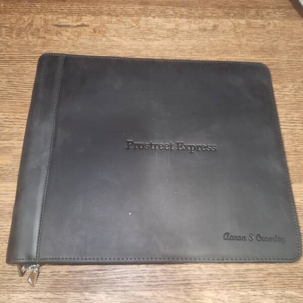 Custom 3 Ring Check Binder Portfolio -leather Check Binder With Zipper ...