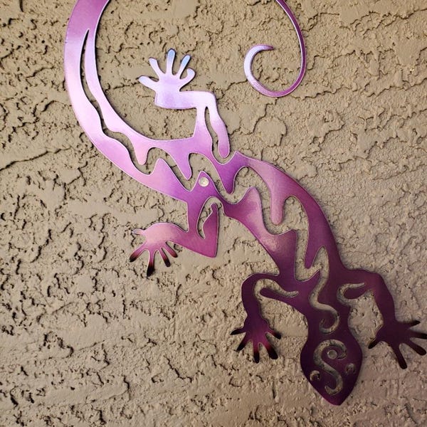 Lizard Metal Wall Hanging, Lizard Metal Art, Rainforest Decor, Desert ...