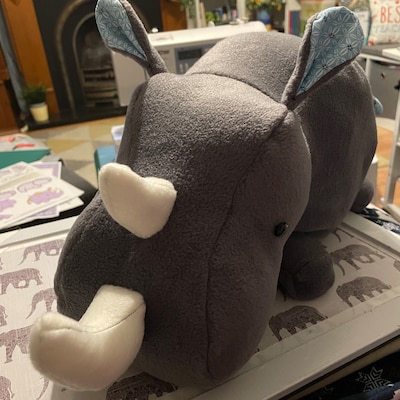 Rhino Stuffed Animal Toy Sewing Pattern Tutorial Rhinoceros PDF Instant ...
