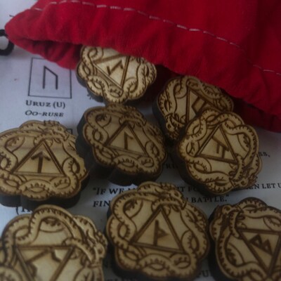 Viking Rune Set, Elder Futhark Runes, Pocket Rune Set, Jormungand ...