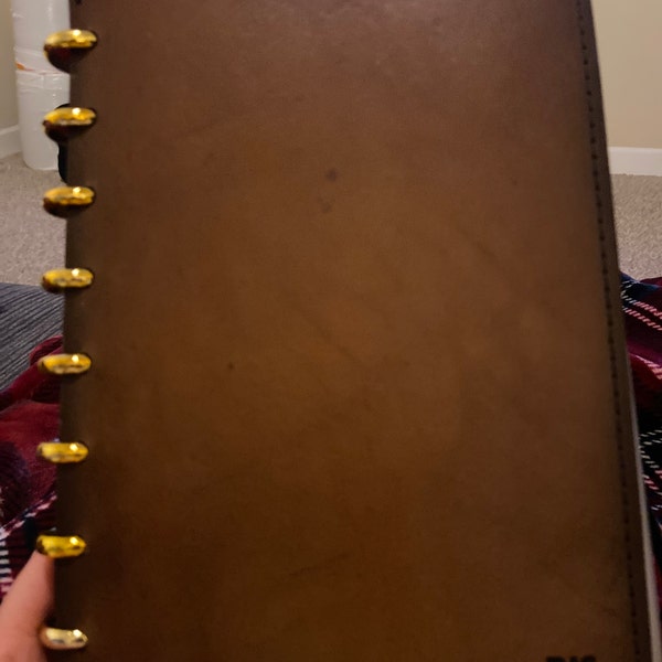 Discbound Leather Planner Cover, Personalized Planner Cover, Classic ...