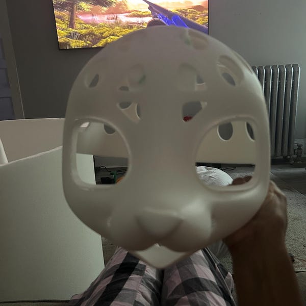 Feline Canine Head Base Smiling Face Short Snout Furry Fursuit 3D Print ...