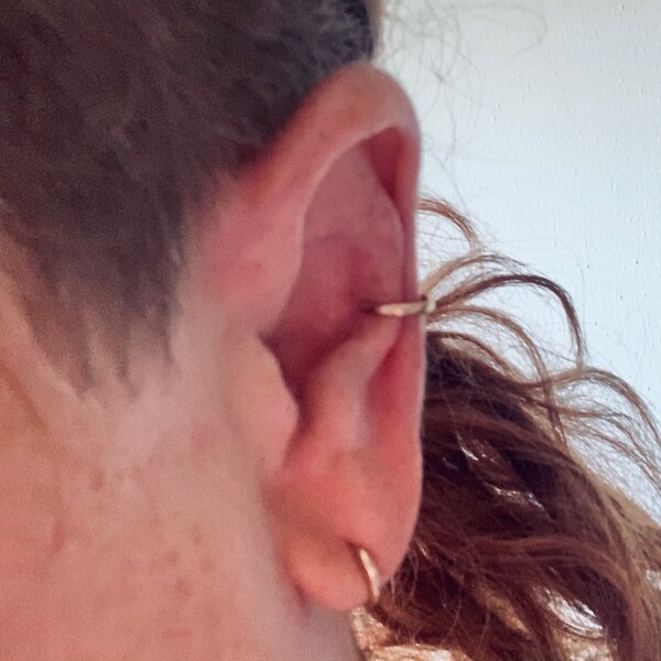 14k Gold Ear Cuff, Solid Gold Ear Cuff, Non Pierced Earring, Ear Cuff ...