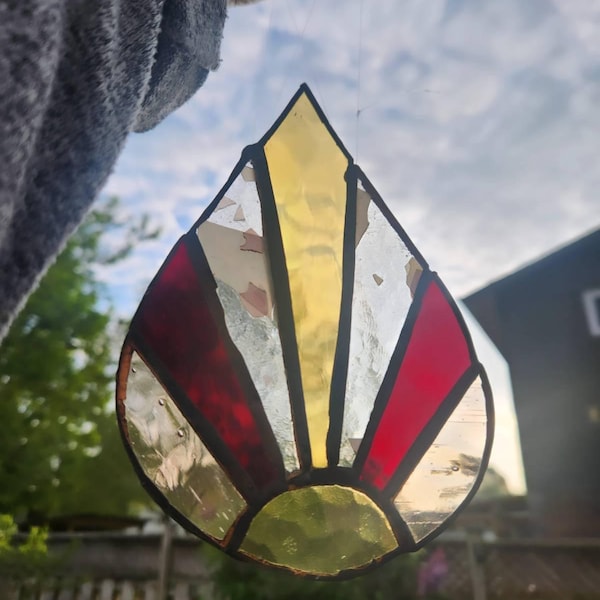 Sun Ray Drop Stained Glass Pattern, Beginner Stained Glass Patterns ...