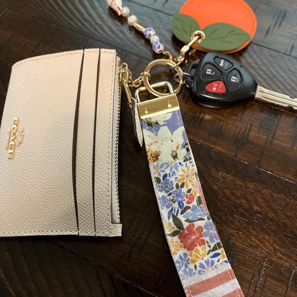 Handmade Boho Patchwork Keychain / Key Fob / Wristlet Strap / Wallet ...